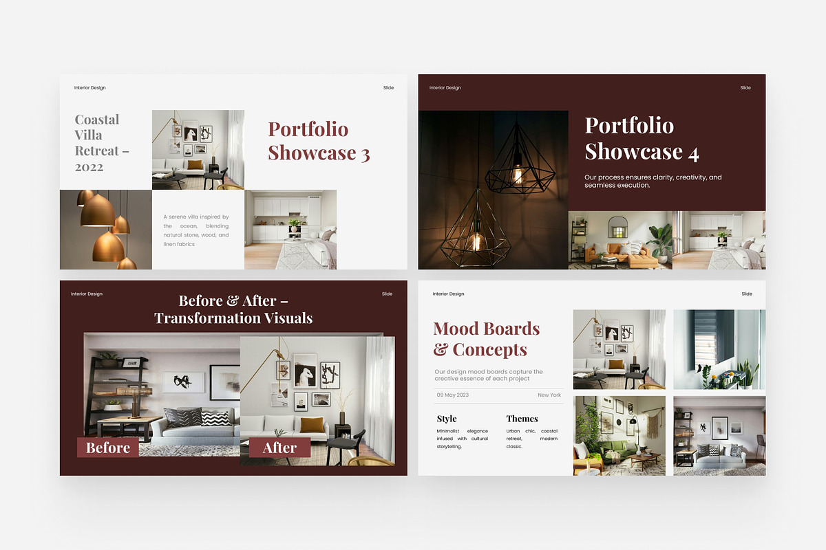 Interior Design Portfolio Powerpoint, a Presentation Template by Eklip ...