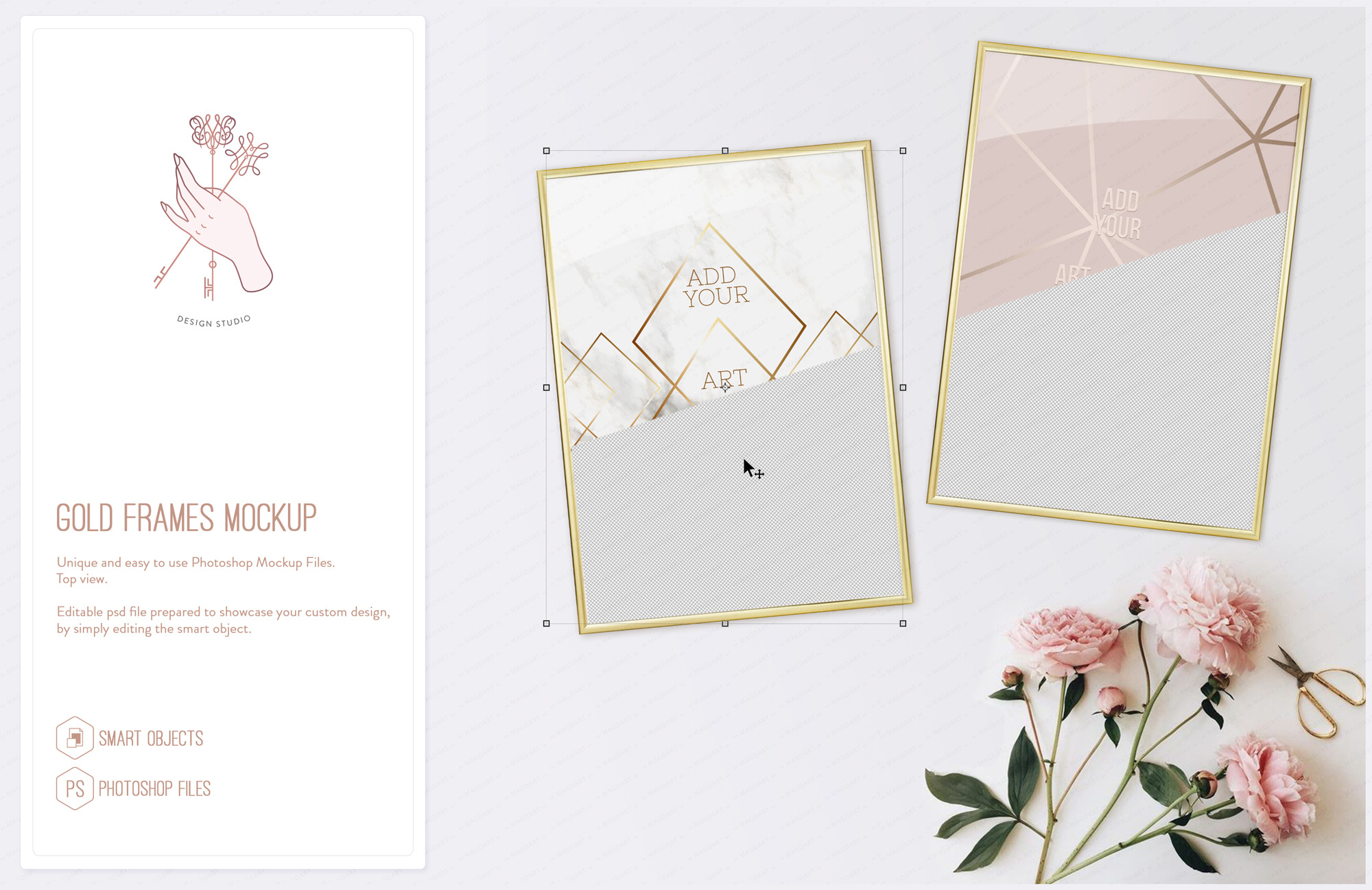 Gold Frames, a Print Template by Magdart Design Studio