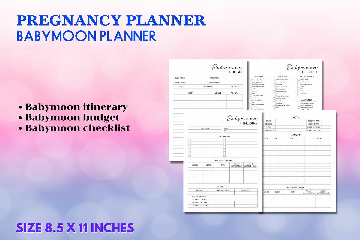 Editable Pregnancy Planner Bundle