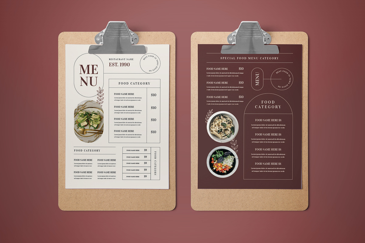 Minimalist Food Menu, a Flyer Template by graphicook