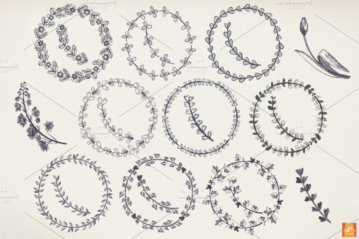 Chalkboard Laurel Wreath Vector &PNG, a Texture Illustration by ...