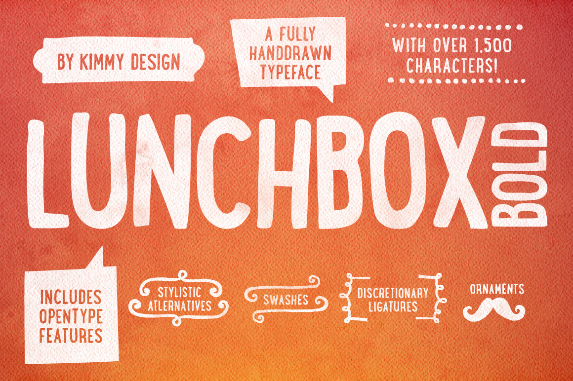 LUNCHBOX Bold + Webfonts, a Handwritten Font by Kimmy Design