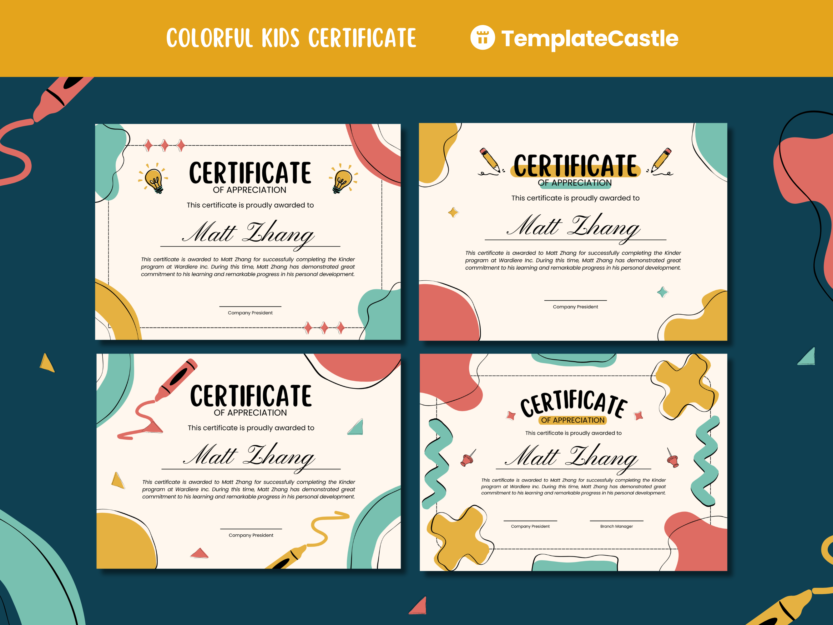 Certificate Colorful Canva Template, a Design Template by ...