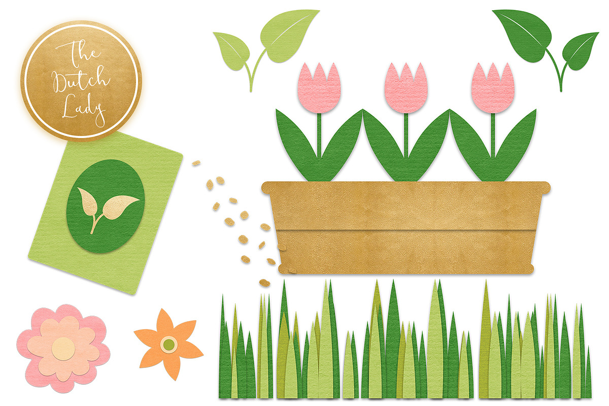 Spring Gardening Tools Clipart Set, an Illustration by The Dutch Lady ...