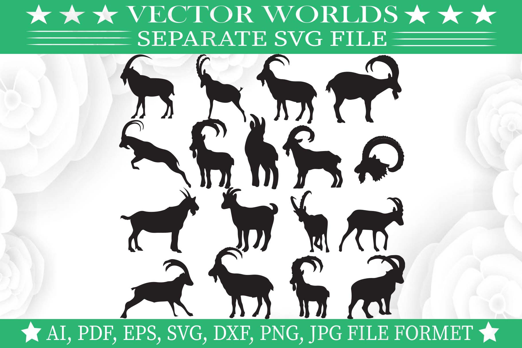 Ibex Svg, Goat, Animals Svg, an Object Graphic by VectorWorlds