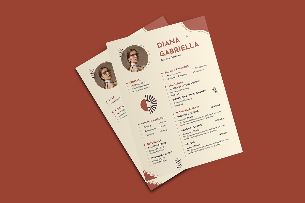 Boho CV Resume Template, a Resume Template by Neermana