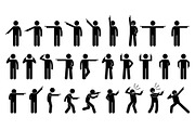 Pointing Finger Man Stick Figure | Icons ~ Creative Market