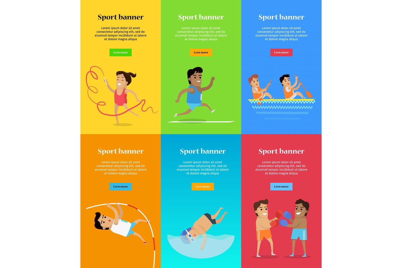 Sport banners. Summer Games Set Collection, a Decorative Illustration ...