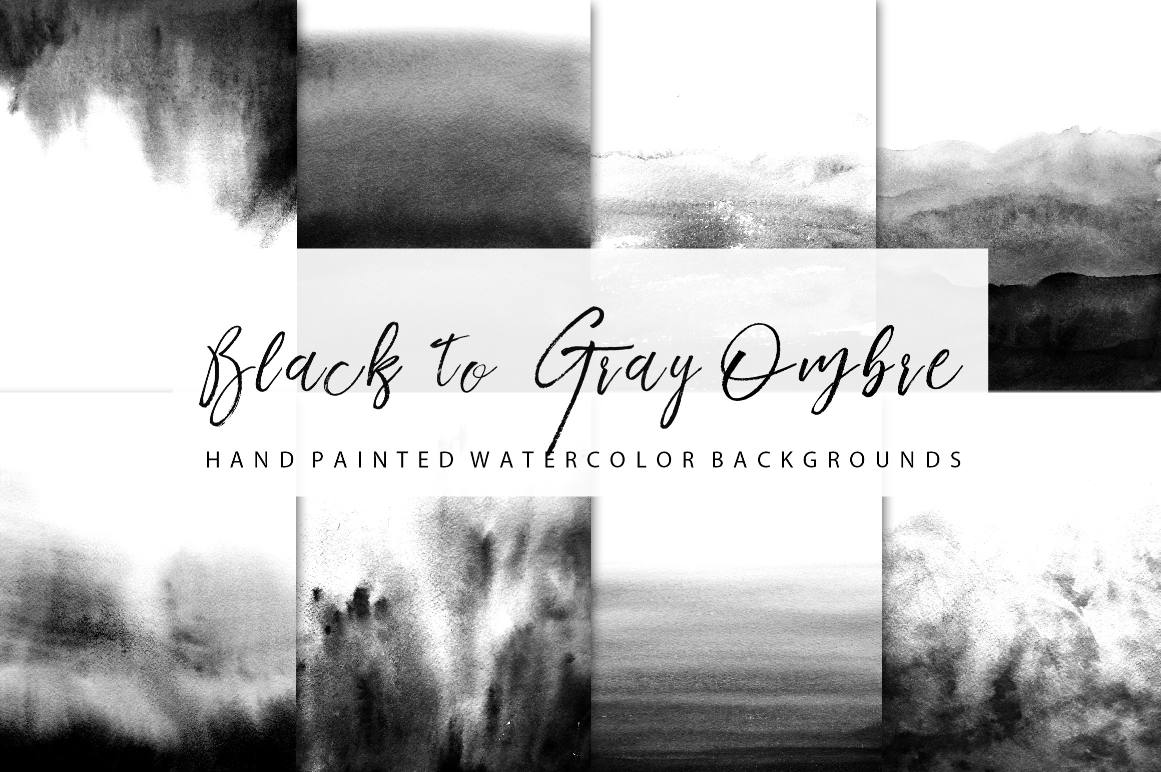 Black to gray ombre watercolor, a Texture Graphic by GraphicRain