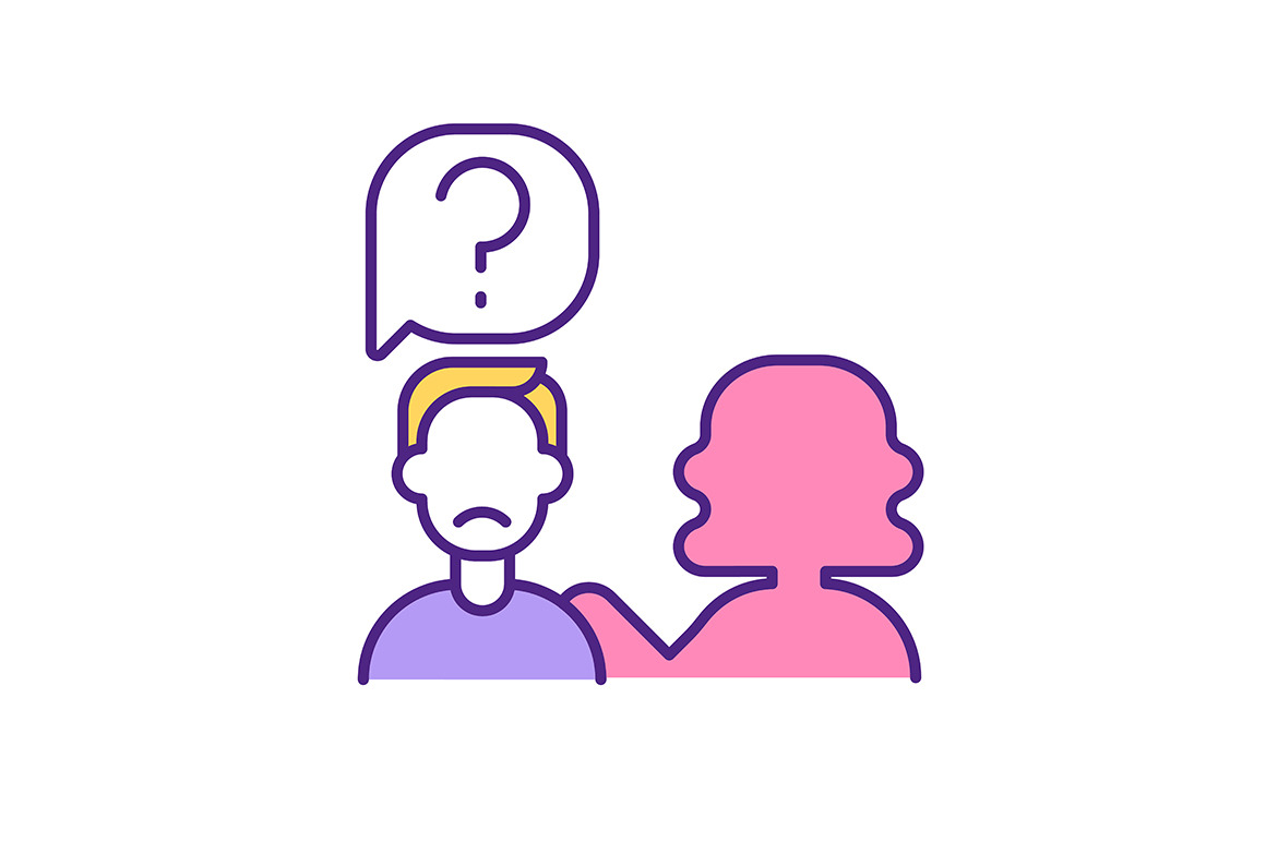 Confused man with question mark icon, an Outline Icon by bsd studio ...