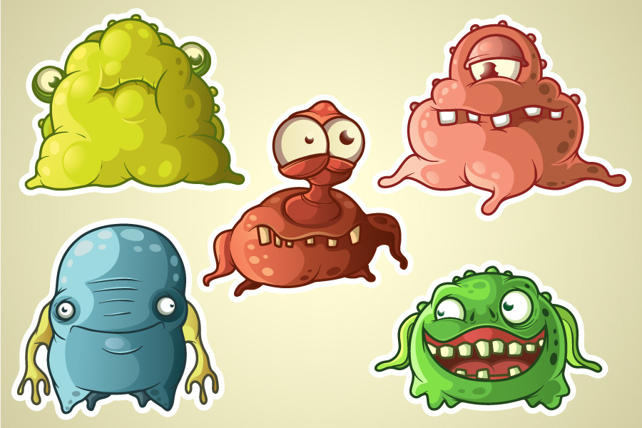 Aliens Monsters Set, an Illustration by yuanden graphics