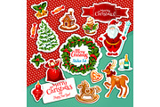 Christmas holiday stickers set, a Graphic by Vector Tradition