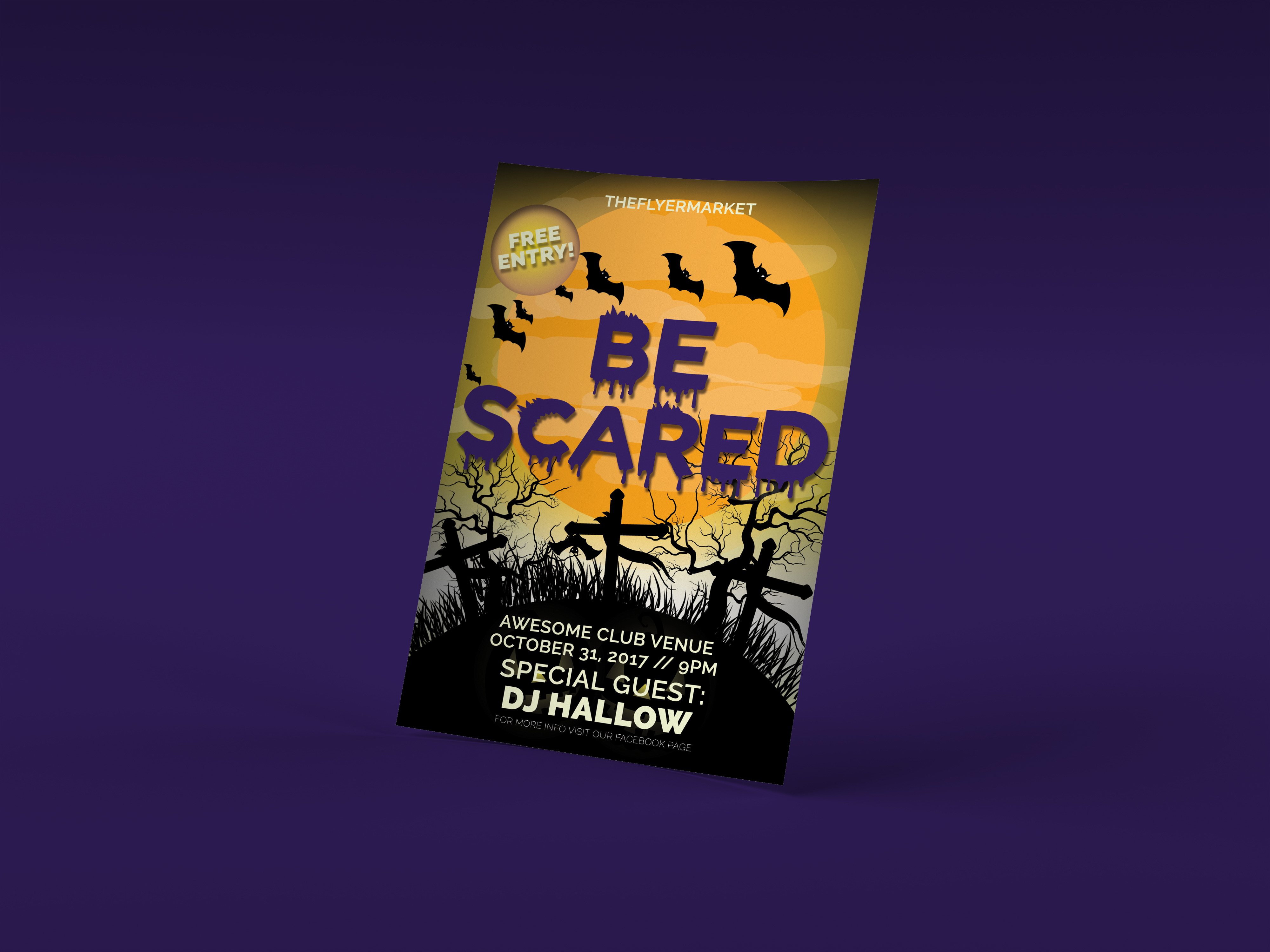 Be Scared Halloween Photoshop Flyer, a Flyer Template by PresetHeroes