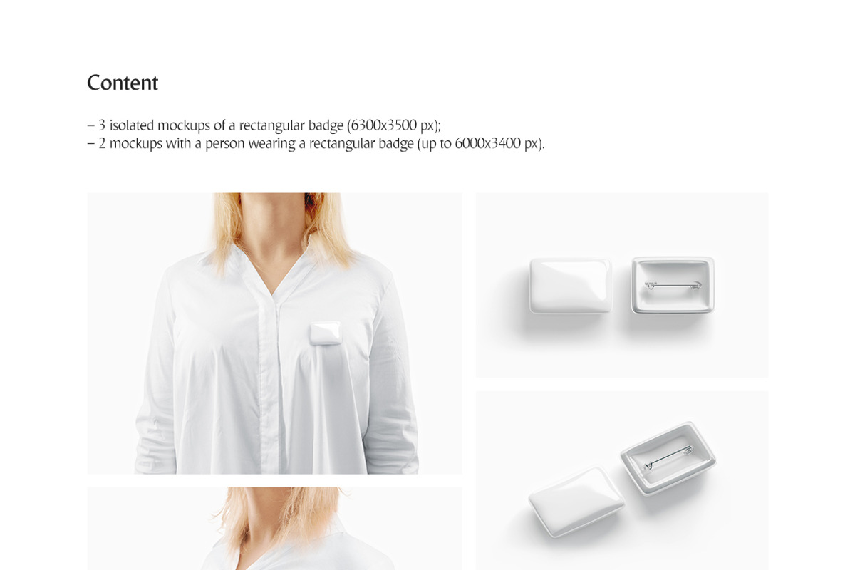 Rectangular Button Badge Mockup, a Merchandise Mockup by rebrandy
