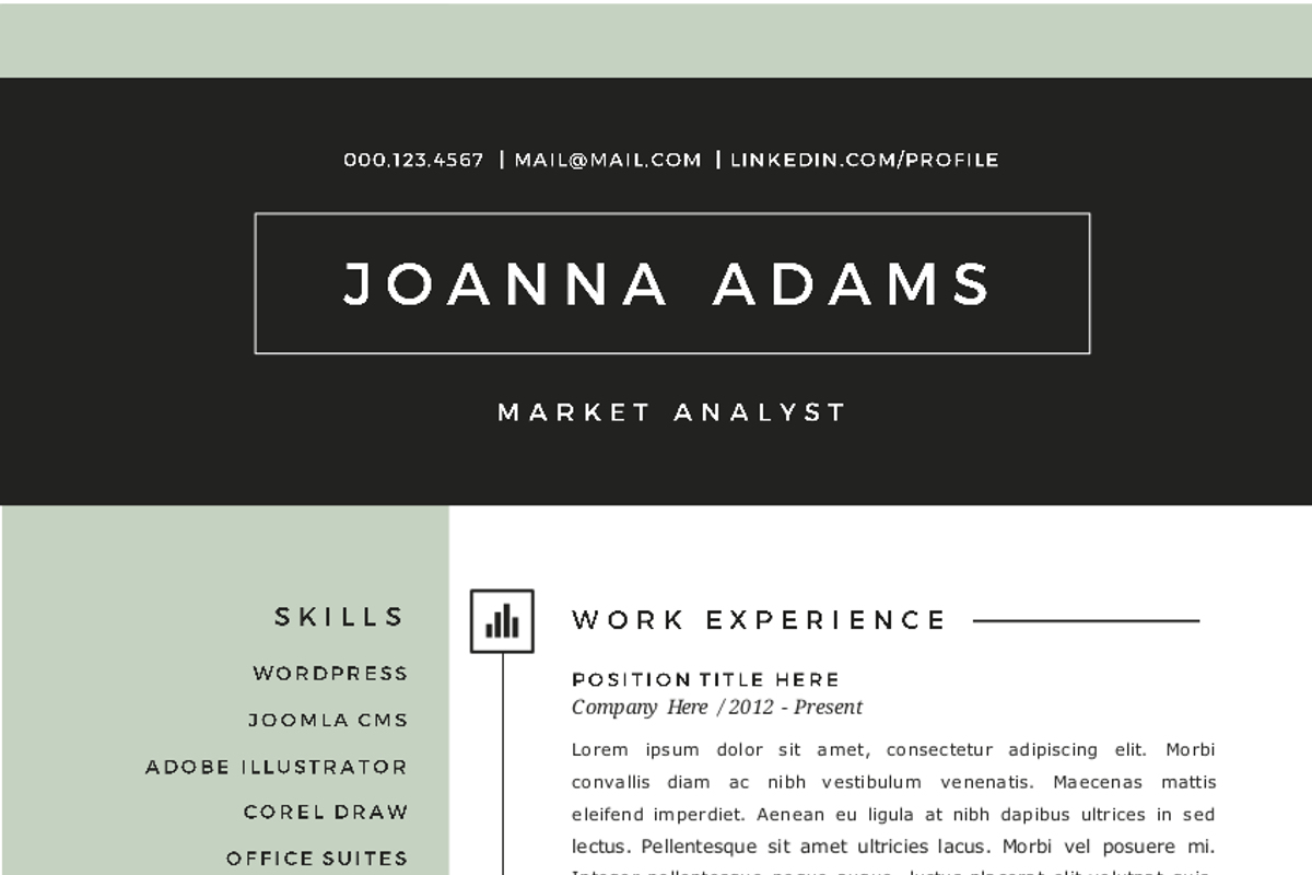 2 in 1 modern Word resume template, a Resume Template by Inkpower