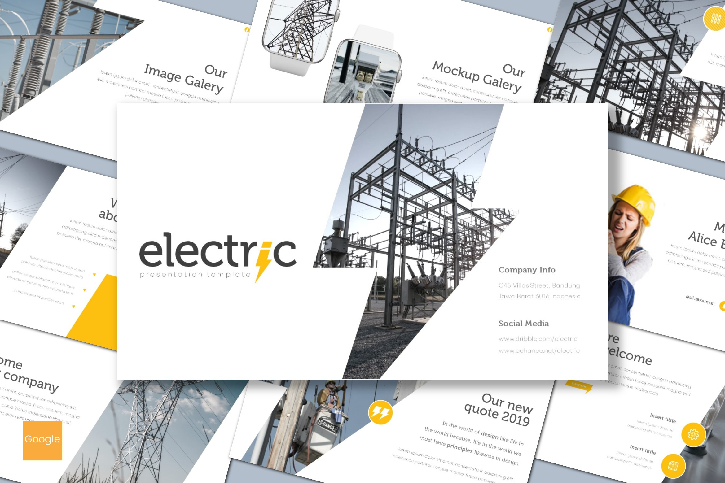 Electric - Google Slides Template, a Presentation Template by inspirasign