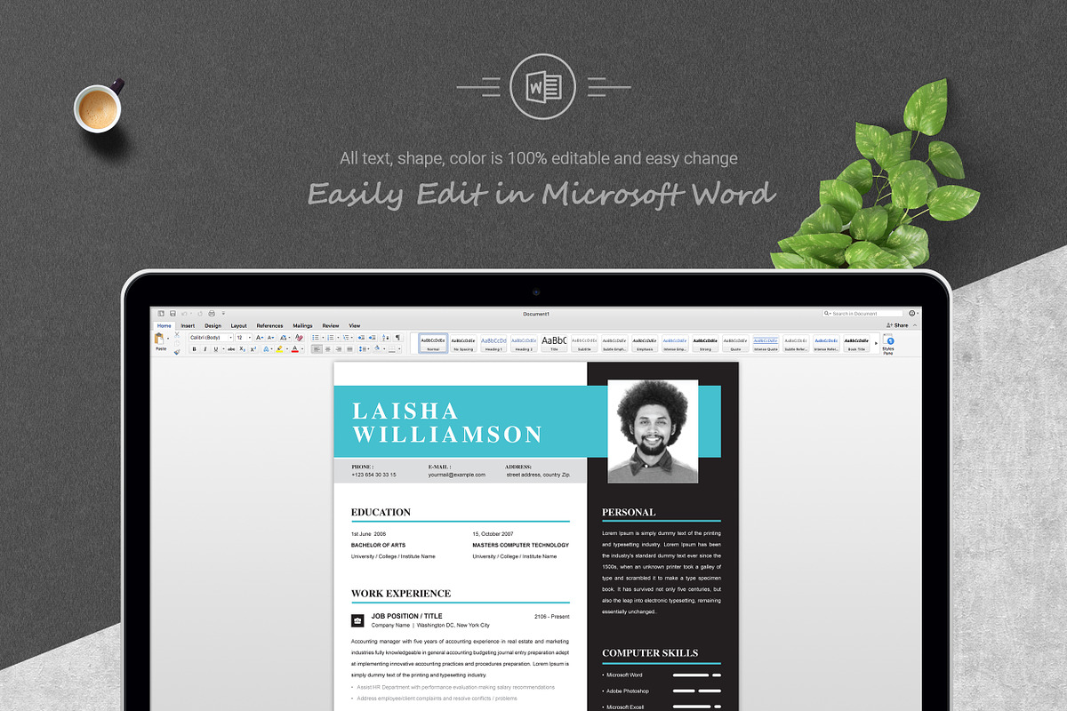 Resume Template 3 Pages | Word Cv, a Resume Template by ResumeInventor ...