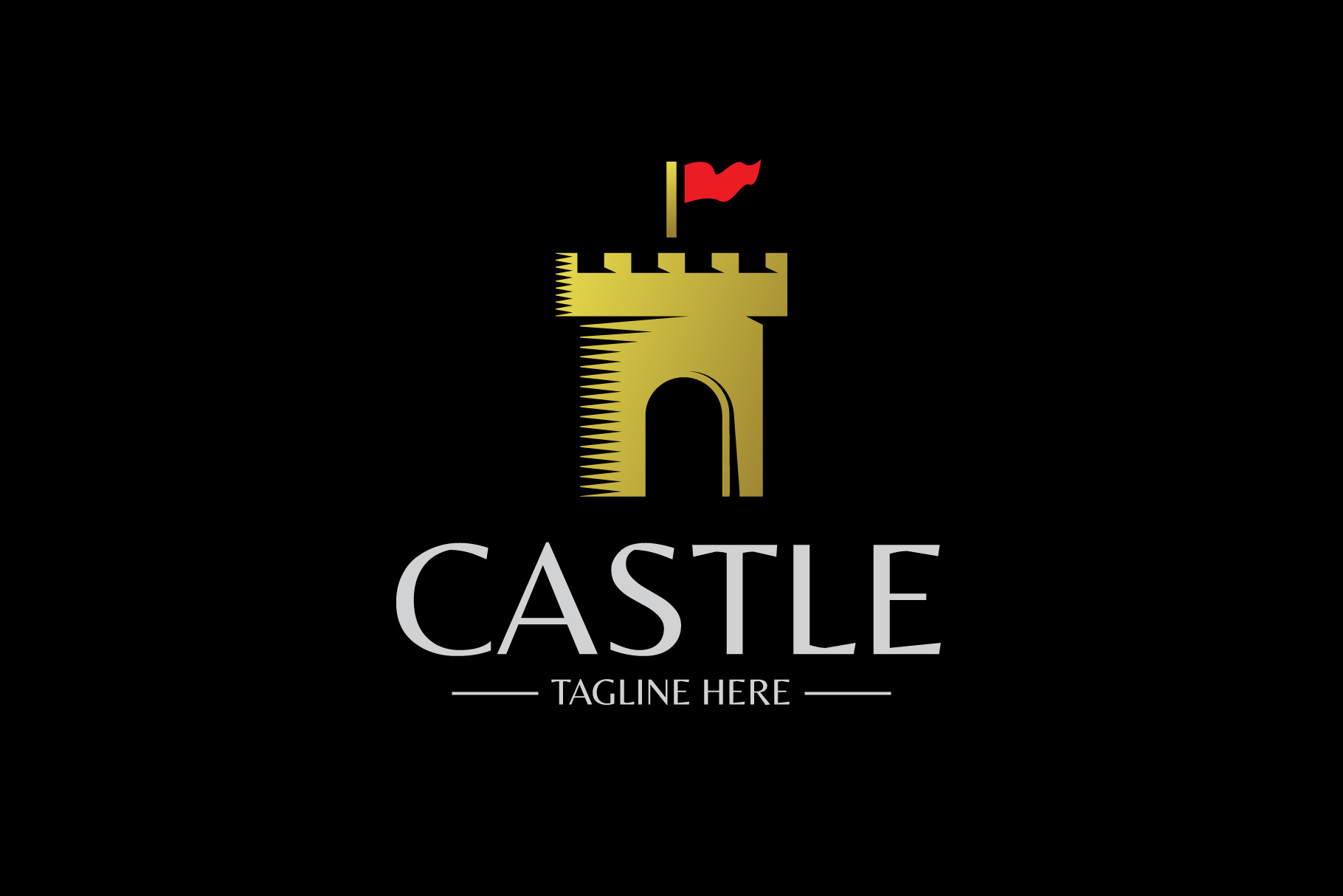 Golden castle logo design template | Creative Market
