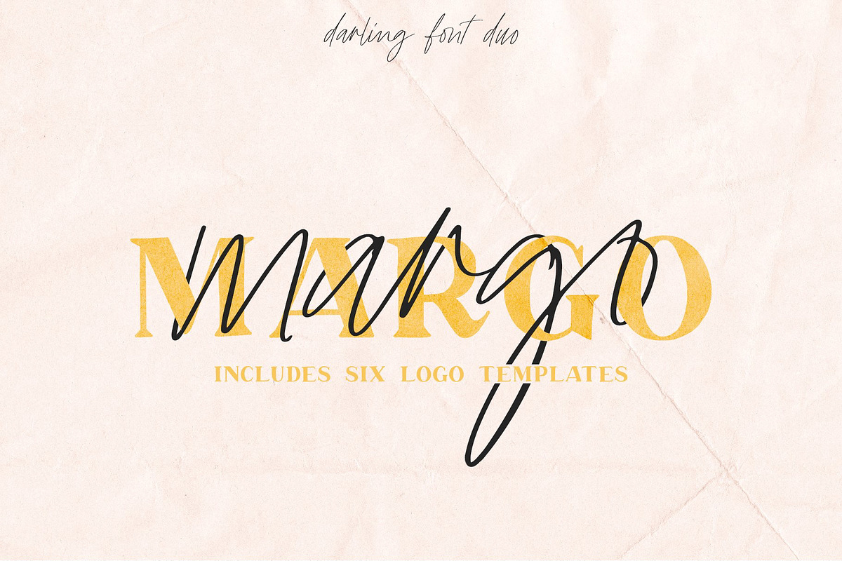 Margo Font Duo w/ 6 Bonus Logos, a Script Font by Jen Wagner Co