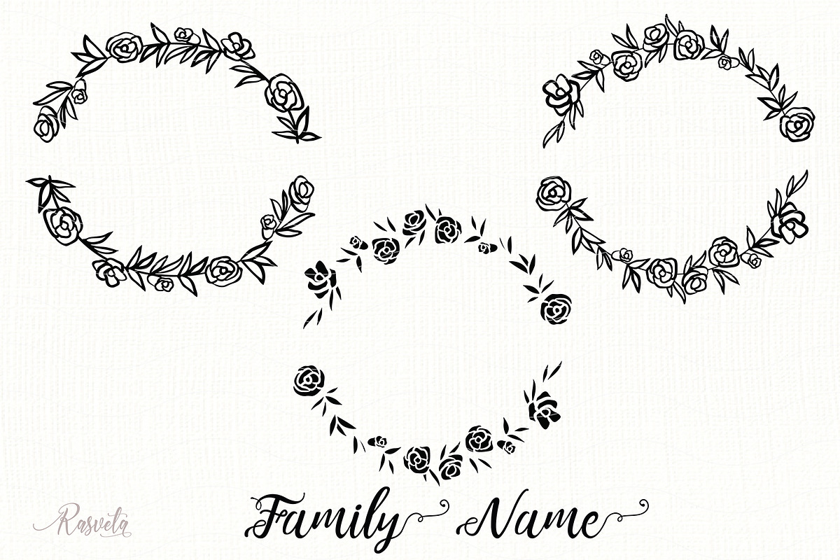 Wreath Family Name, a Decorative Illustration by Rasveta