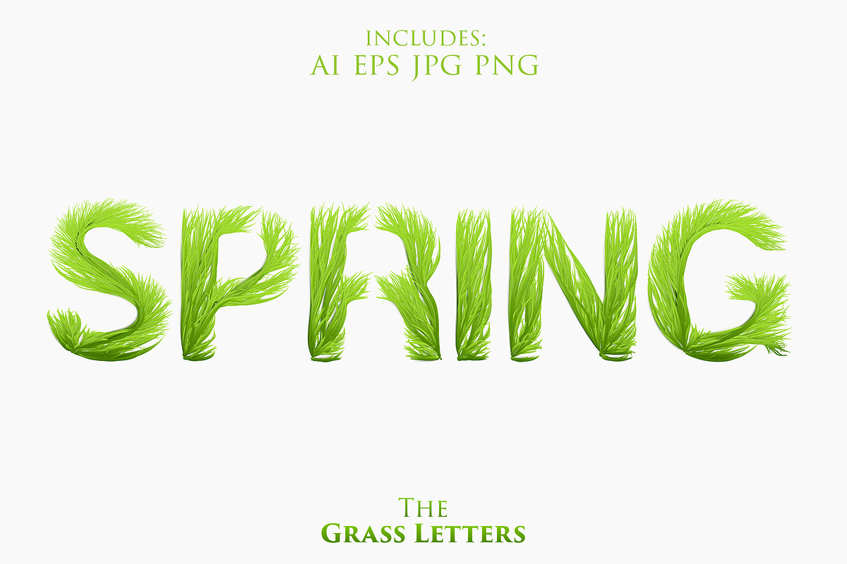 Vector Grass Letters Set, a Decorative Illustration by GarryKillian