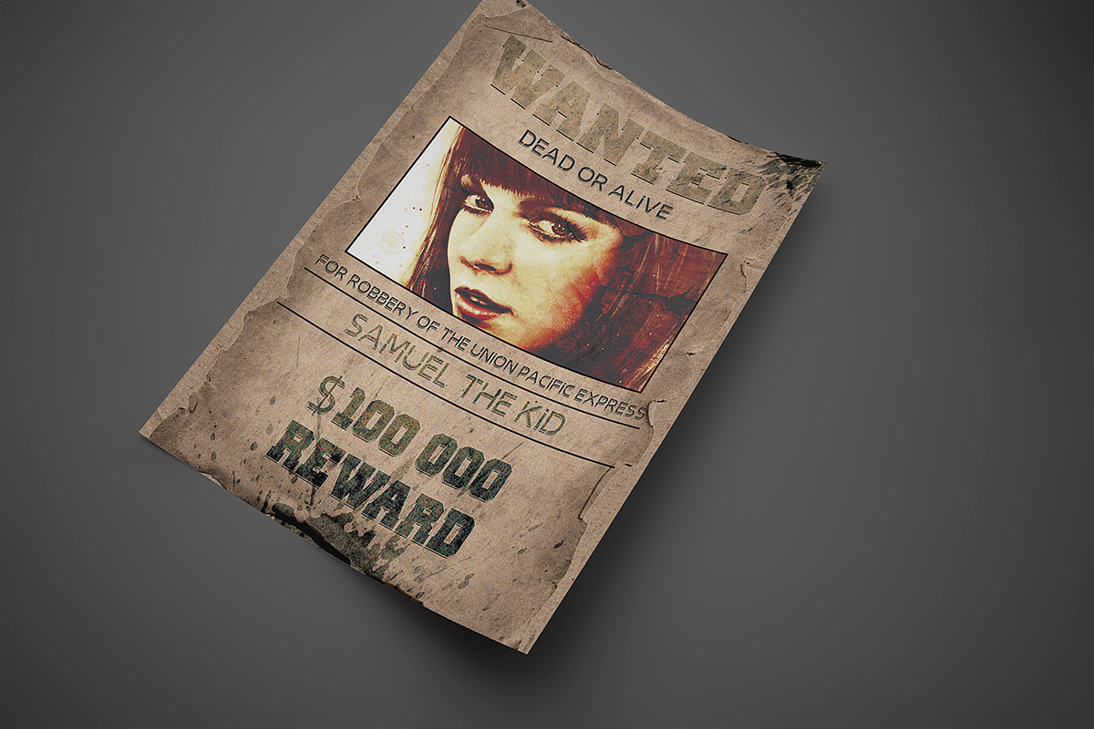WANTED flyer template, a Flyer Template by Tzochko