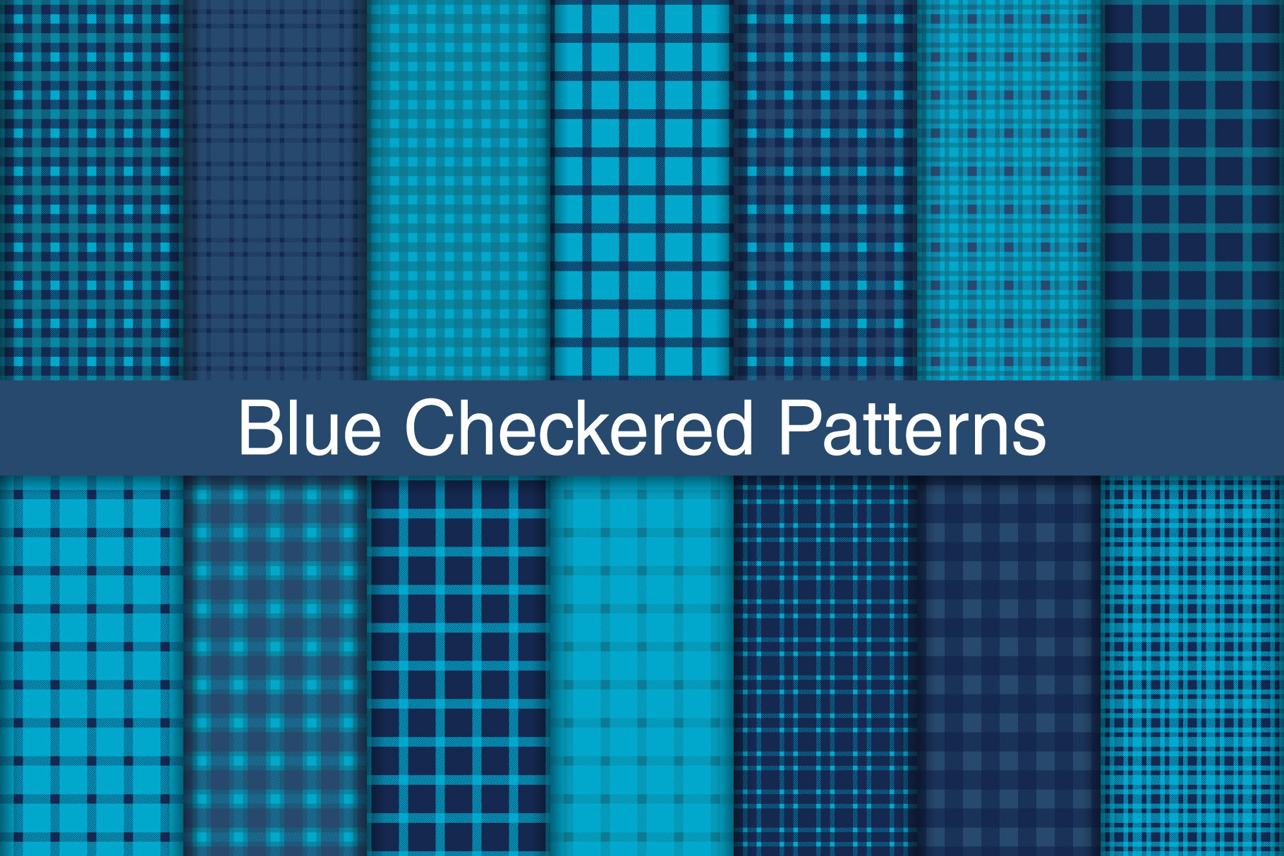 #128 Blue Checkered Patterns, a Pattern Graphic by Plaid4You