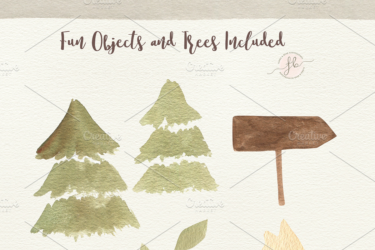 Woodland Friends, an Animal Illustration by Flora+Bear