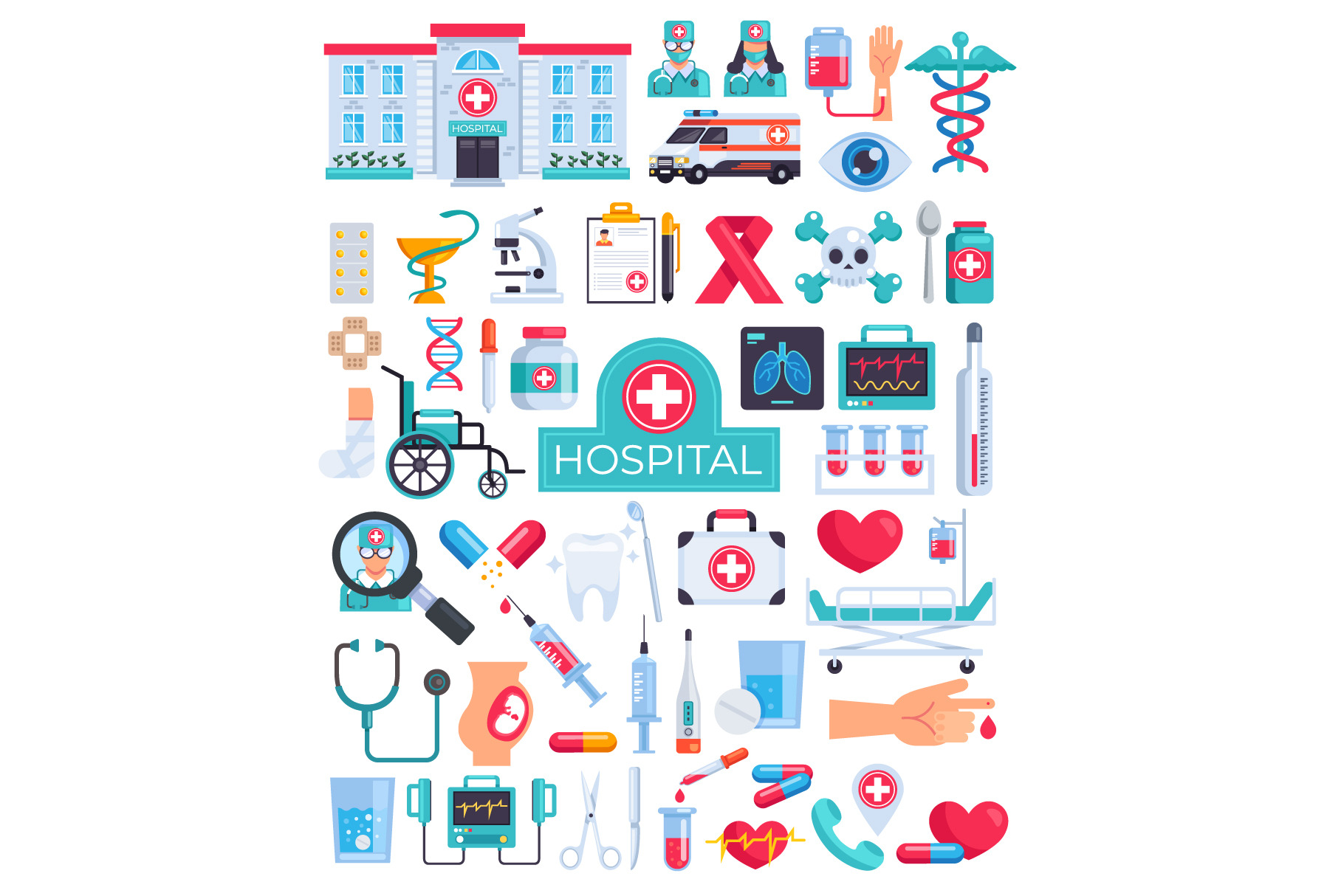 Medical hospital clinic icon set | Templates & Themes ~ Creative Market