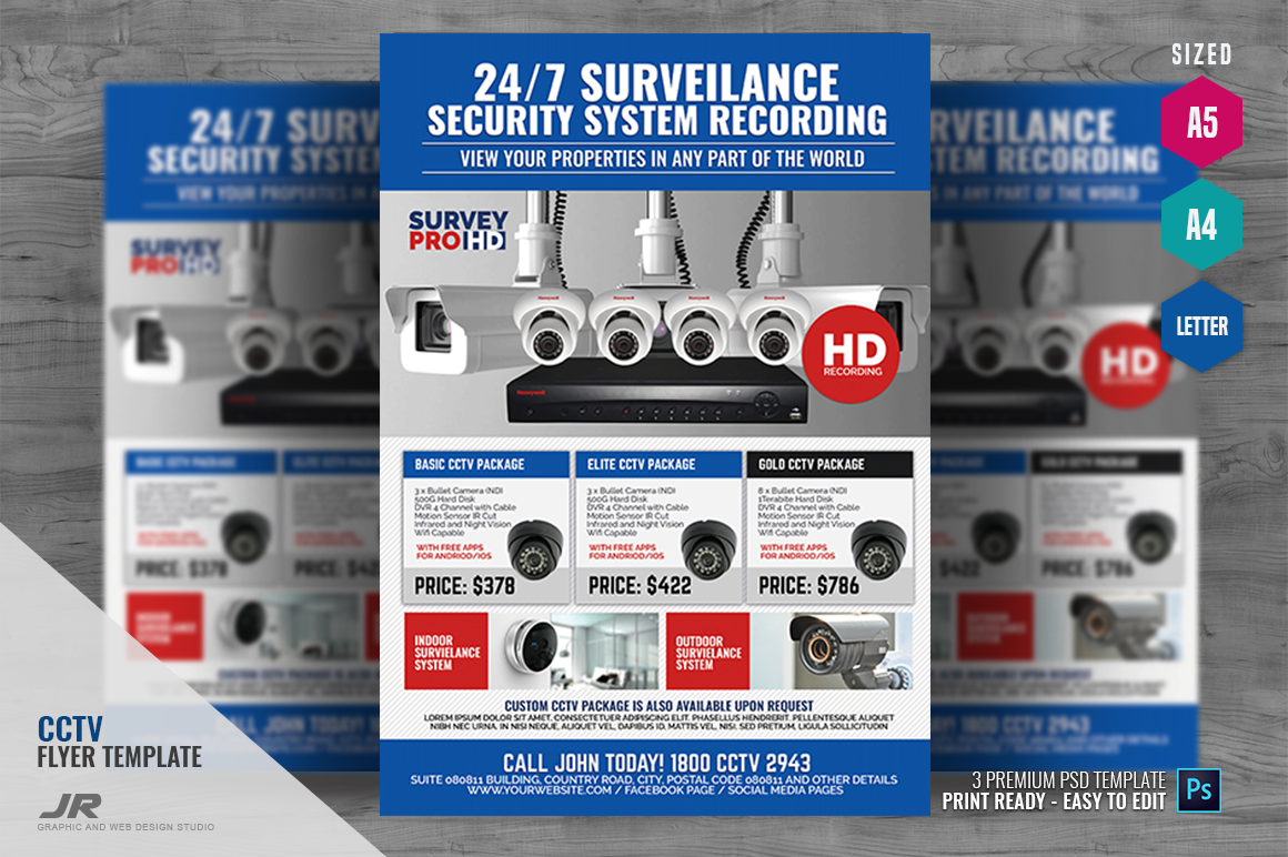 Security Camera CCTV Shop Flyer, a Flyer Template by PSDPixel