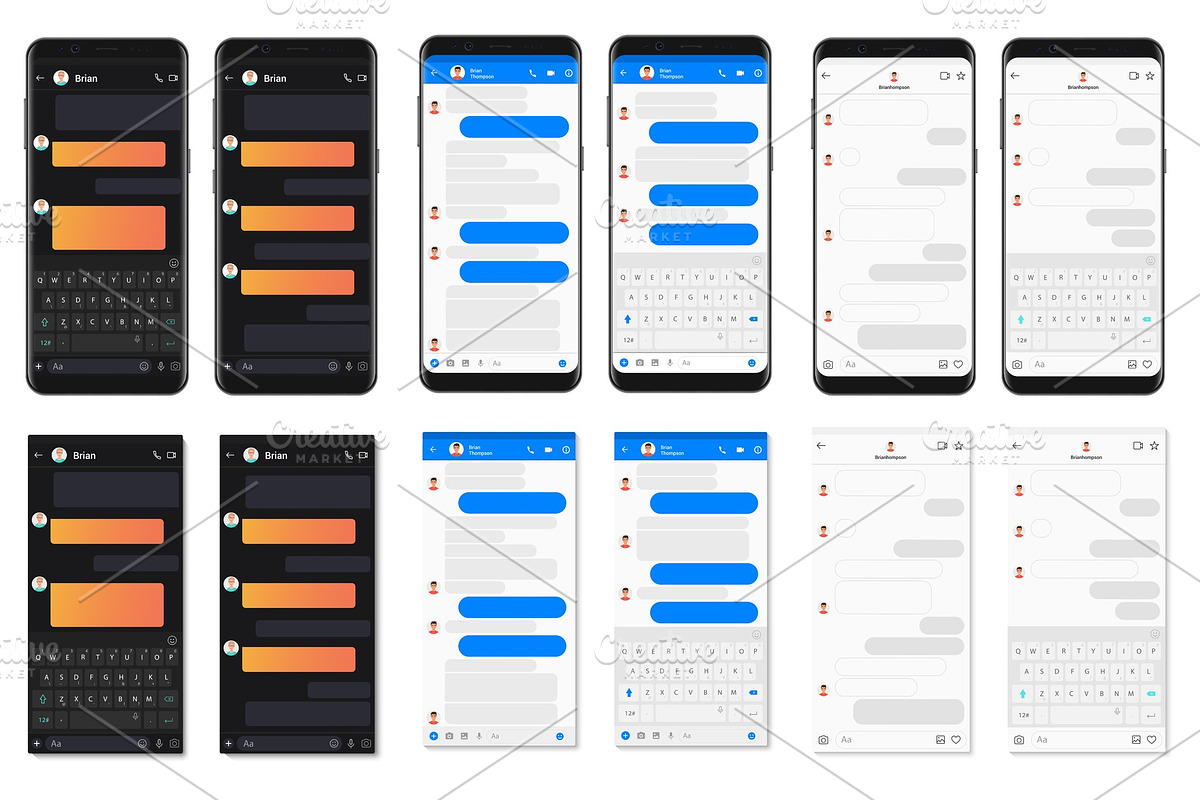 Smartphone chatting apps template, a Technology Illustration by Lemberg ...