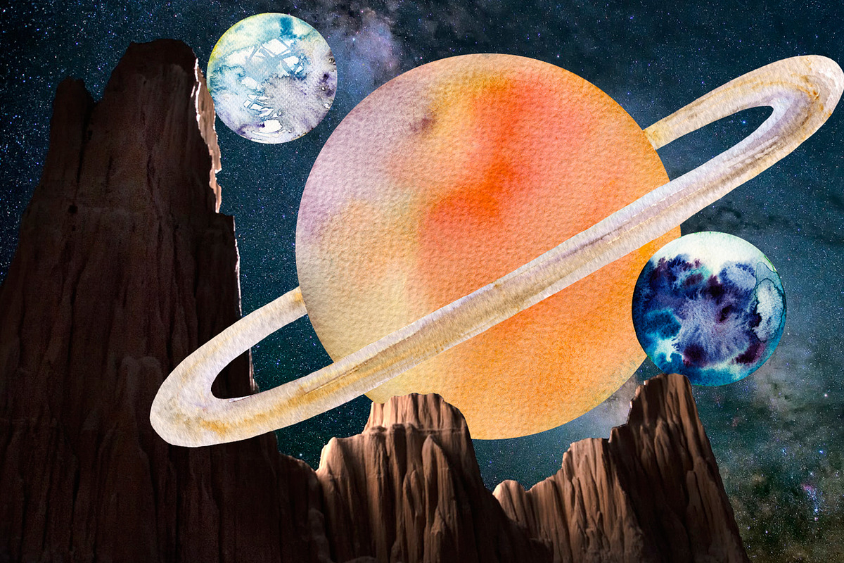Watercolor Solar System, an Illustration by Watercolor&Illustration