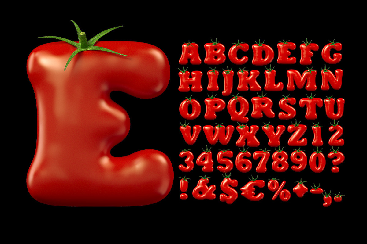 Tomato Font, a Font by Handmadefont