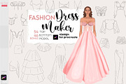 Procreate Dress Stamp Fashion Design, a Brush Add-On by ArtPrintBabe