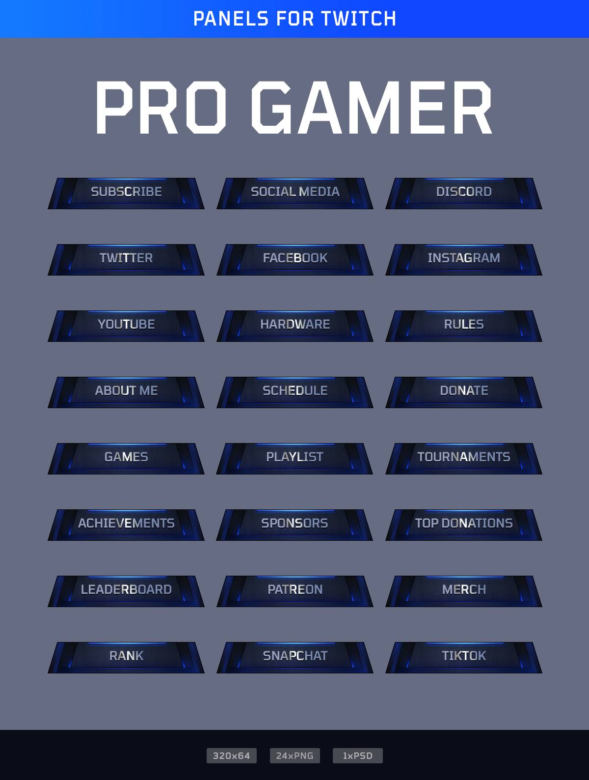 Pro Gamer - Twitch Panels, a Graphic by Gear Store