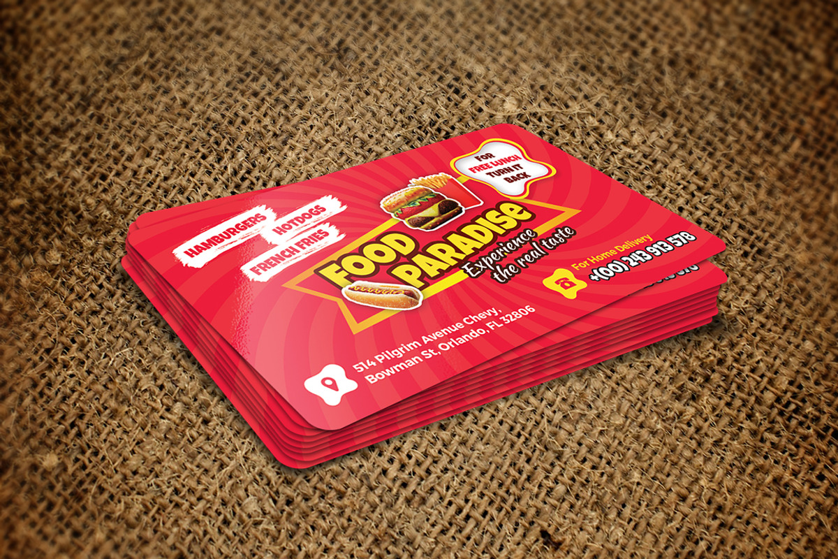 Food and Restaurant Business Card, a Business Card Template by GraphicsEgg
