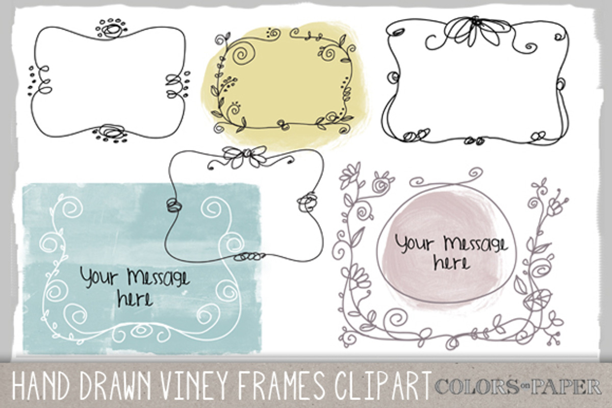 Viney Frames Doodle Clipart/Brushes, a Texture Illustration by Colors ...
