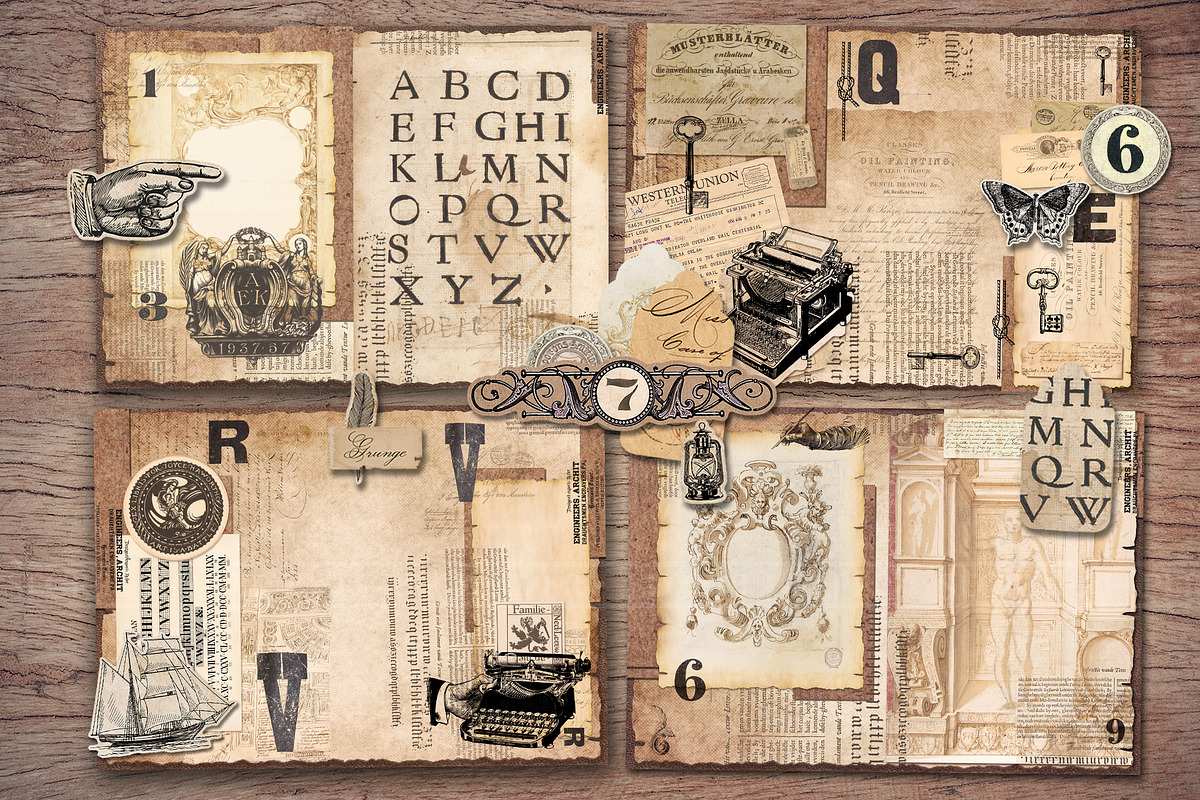 Vintage Grunge Scrapbook Kit