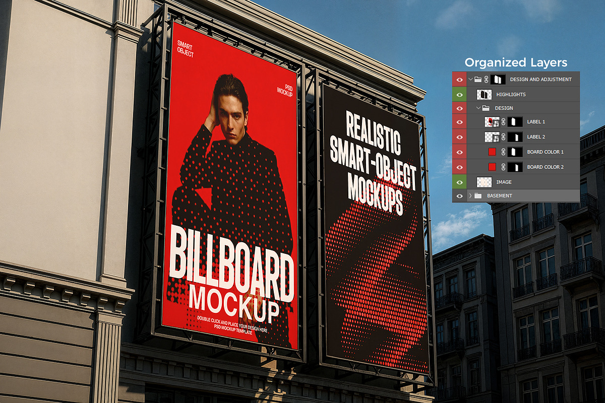 Outdoor Street Billboard Mockup, an Advertising Mockup by RamStudio2