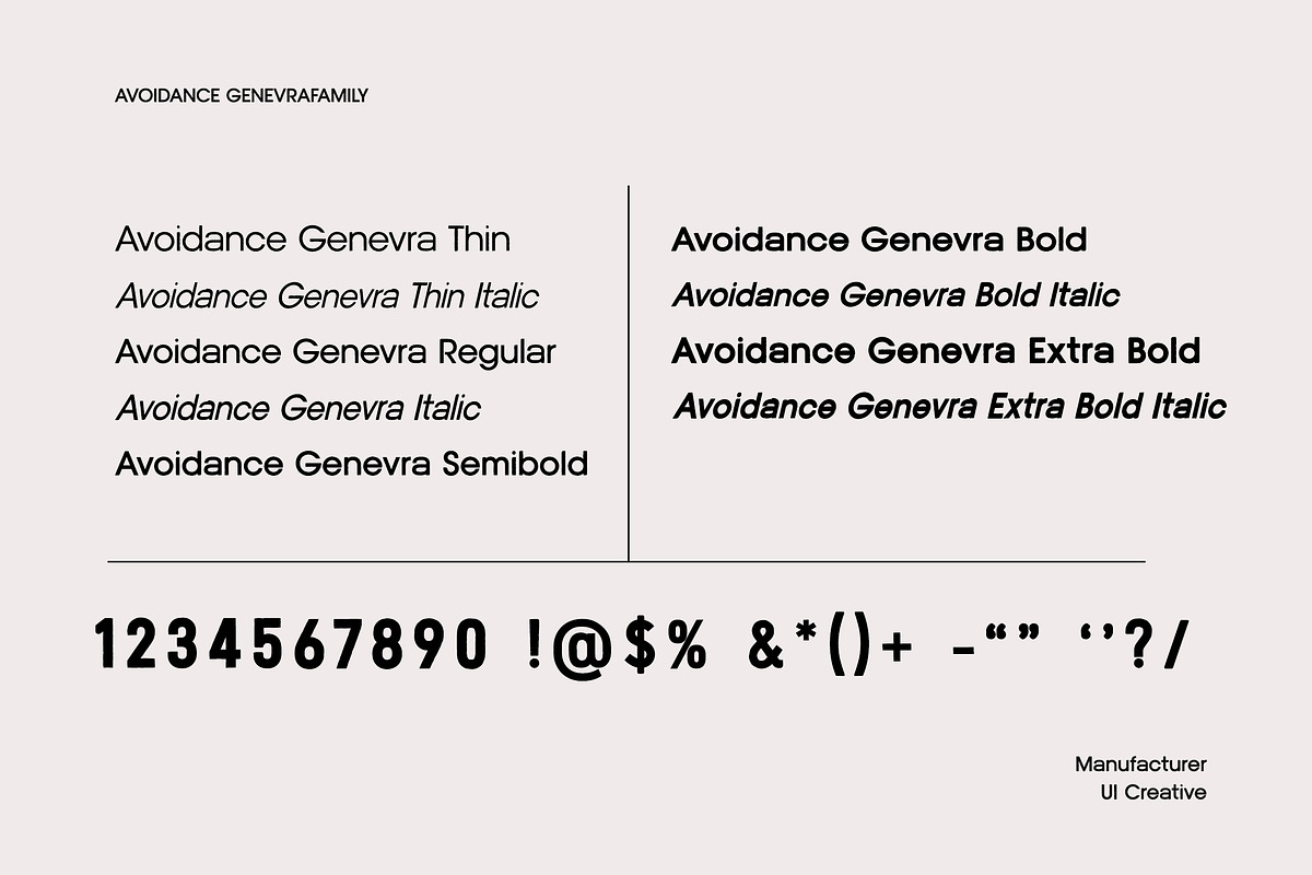 Avoidance Genevra Sans Serif Family