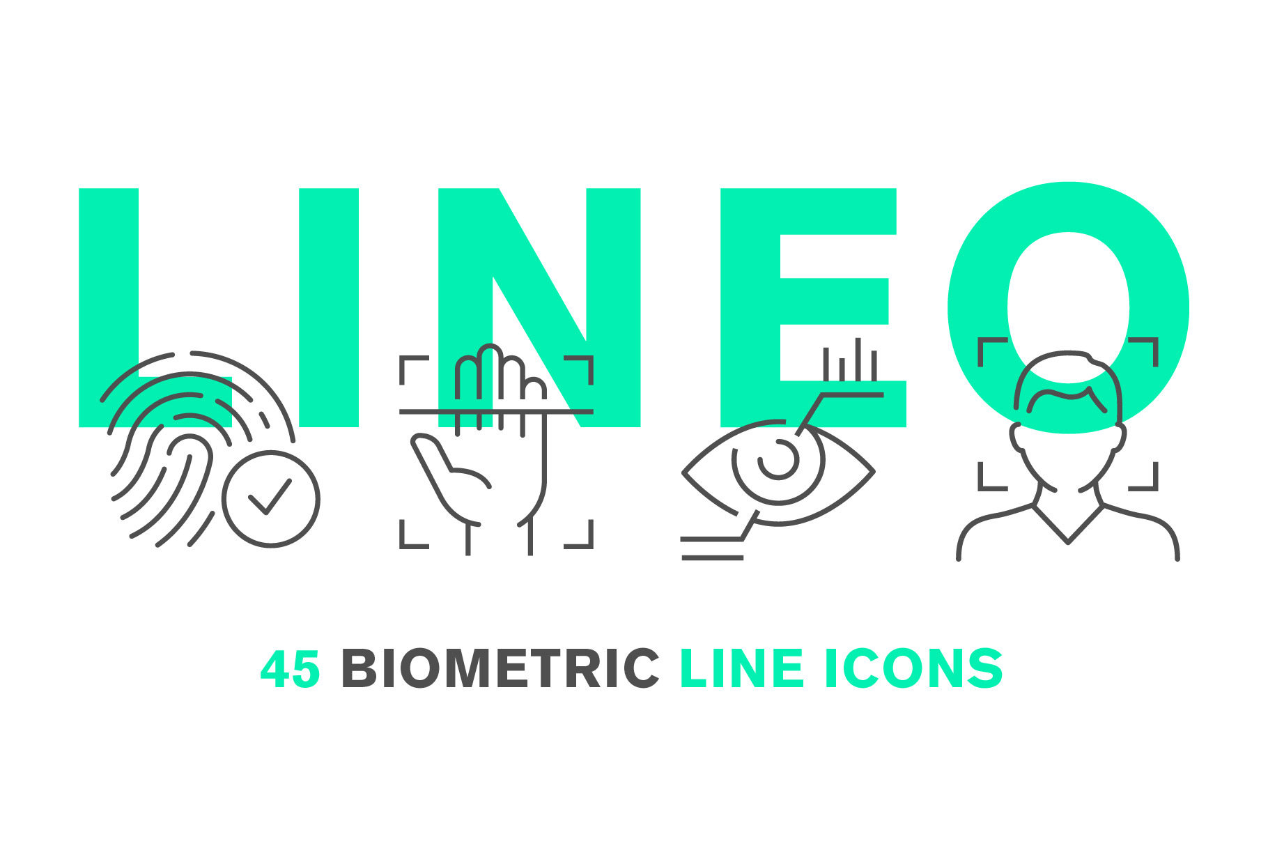 LINEO - 45 BIOMETRIC ICONS, an Outline Icon by sharpnose | Creative Market