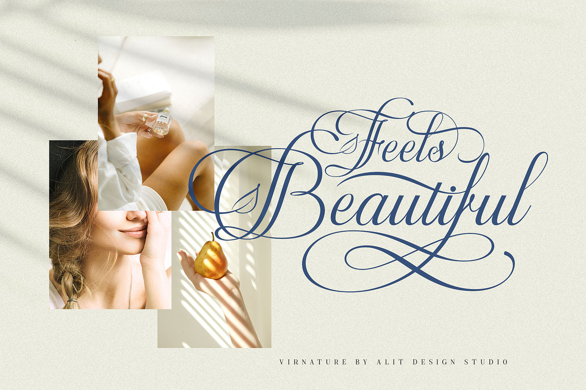 The Virnature Nature Script, a Script Font by alit design