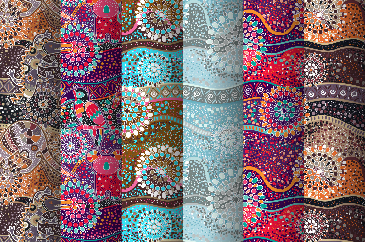 6 Patterns Australia, a Pattern Graphic by Sunny_Lion