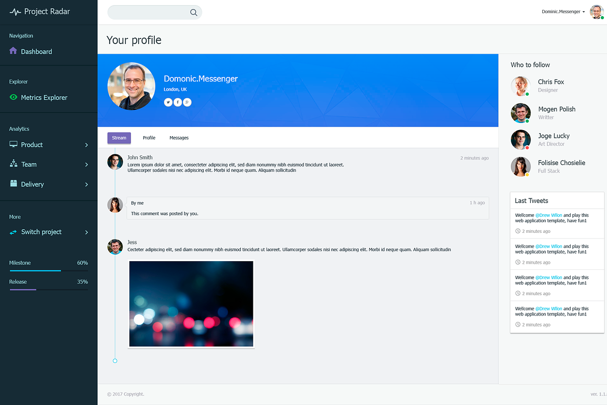 Professional Dashboard UI Kit, an UI Kit Template by Mithril Knight by ...