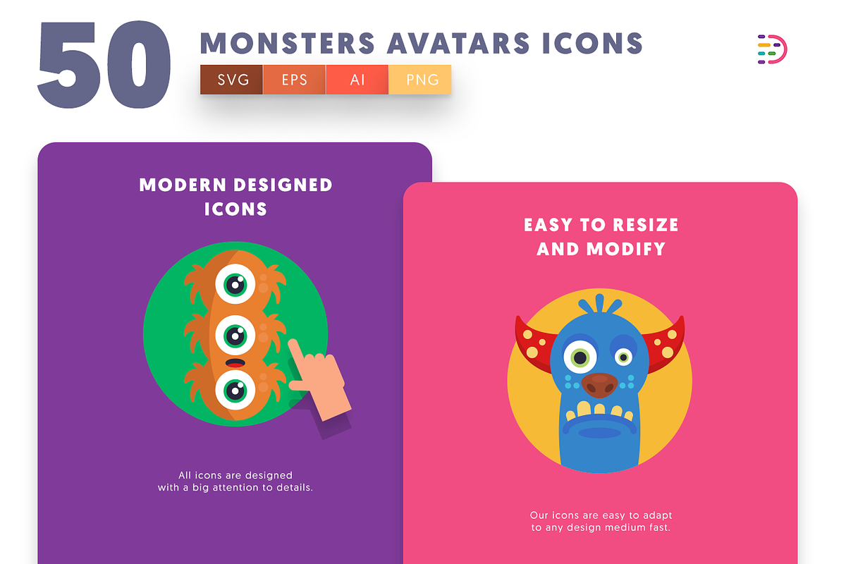 Monsters Avatars Icons | Download SVG, PNG, EPS Icons