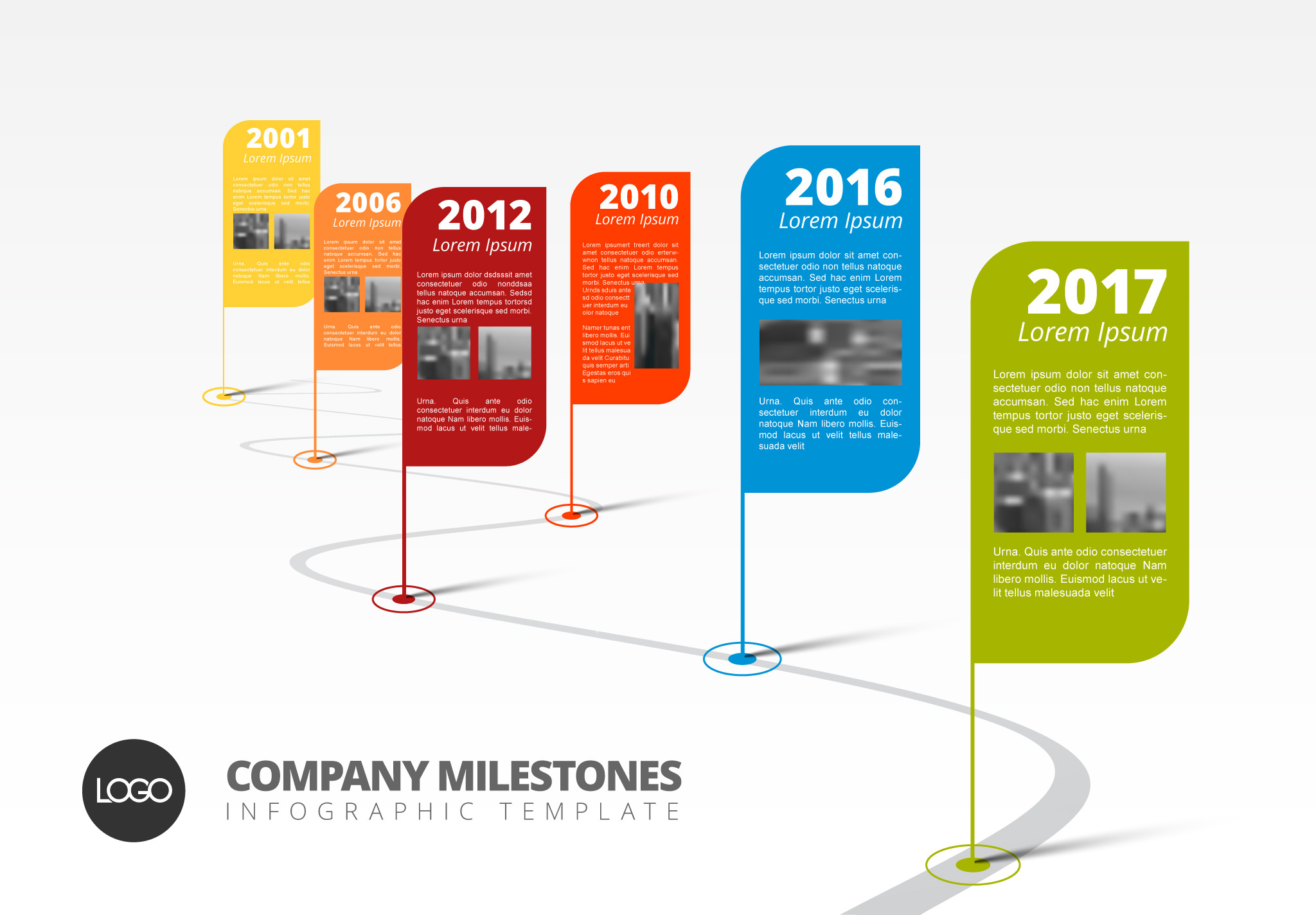 Colorful timeline template, a Presentation Template by Orson