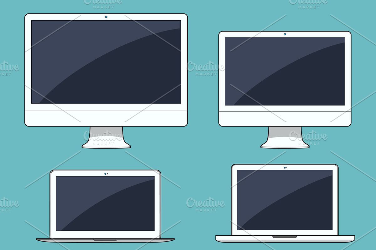 Vector illustration, set of modern electronic devices, an Object ...