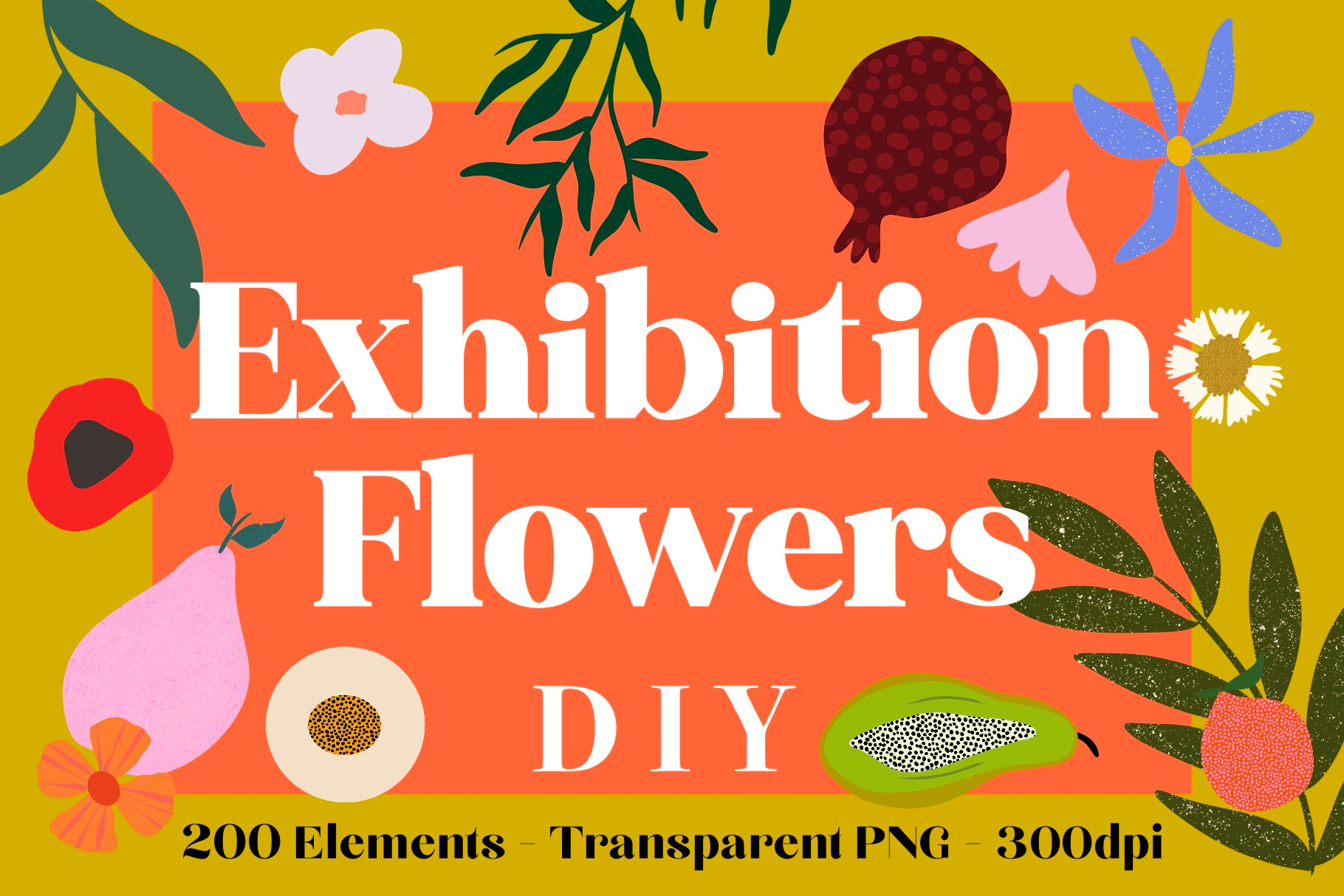 Exhibition Flowers DIY Illustrations, a Texture Illustration by KJP Designs