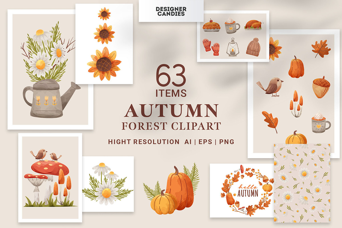 Fall Autumn Vector Clipart, an Object Graphic by DesignerCandies