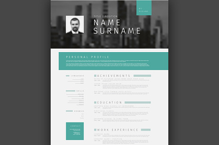 Horizontal Resume Template | Resume Templates ~ Creative Market